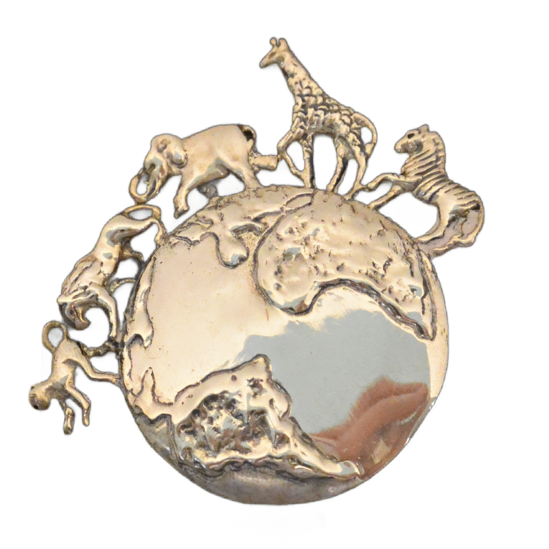 Vintage Sterling Silver Brooch "Animals Around the World" - An Artistic ...